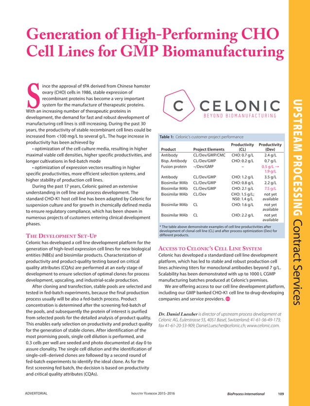 High-performing CHO cell lines | PDF | Biotech and Biomedical Industry ...