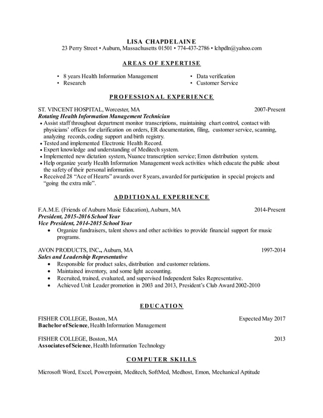 LISA CHAPDELAINEresume #1 | DOCX