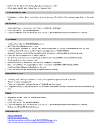 CURRICULUM VITAE- SONALI | PDF