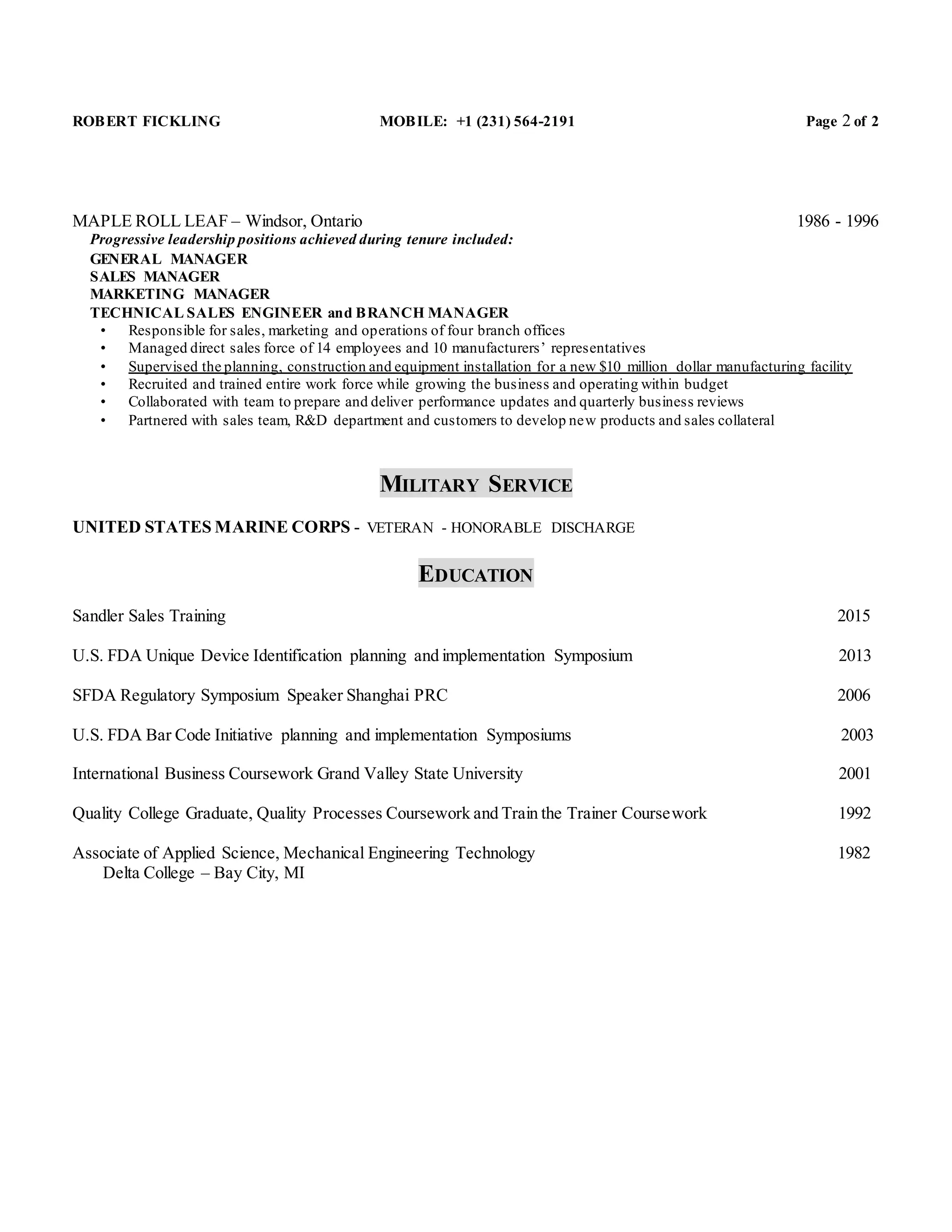 RobertFicklingResume-2016updated | PDF