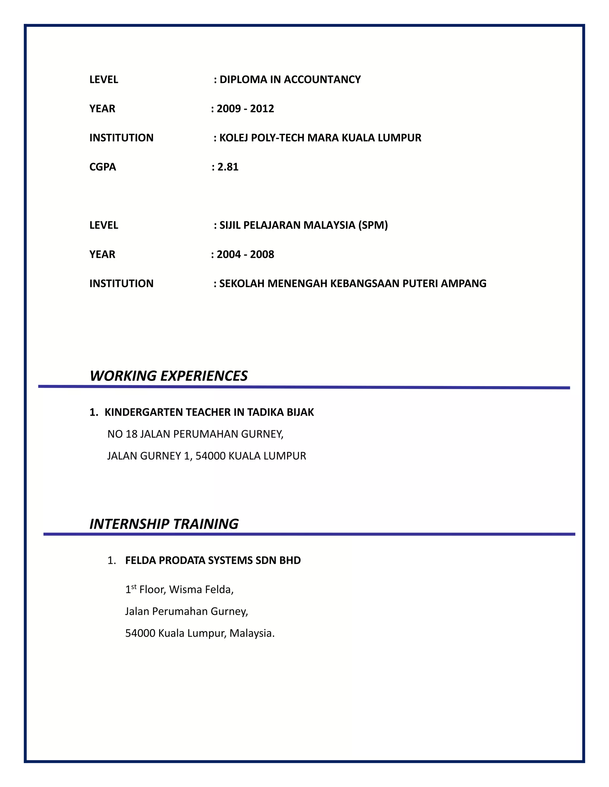 Noor Alia CV | PDF