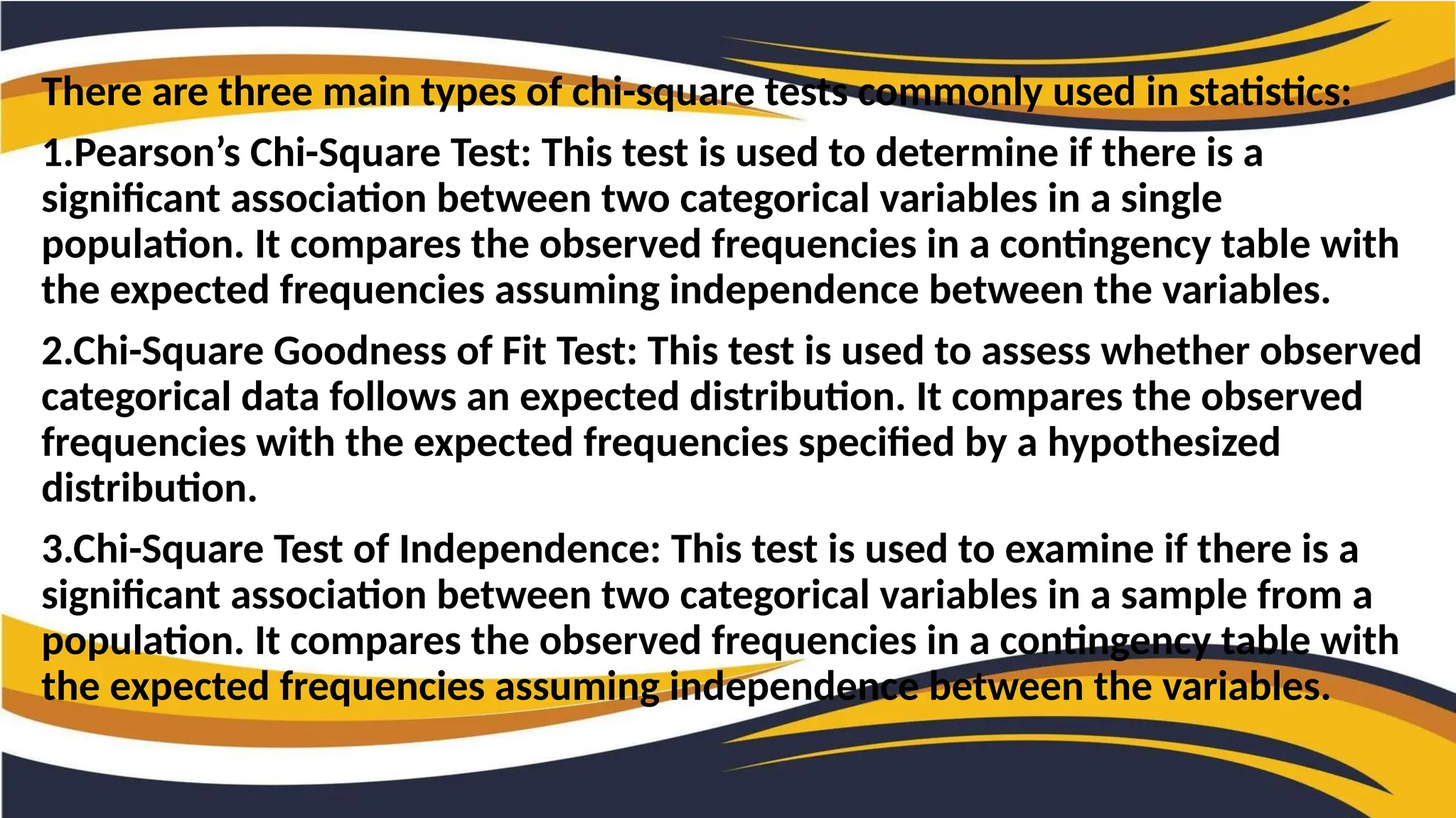 nferential Statistics - Non-parametric test (Chi Square Test) | PPTX
