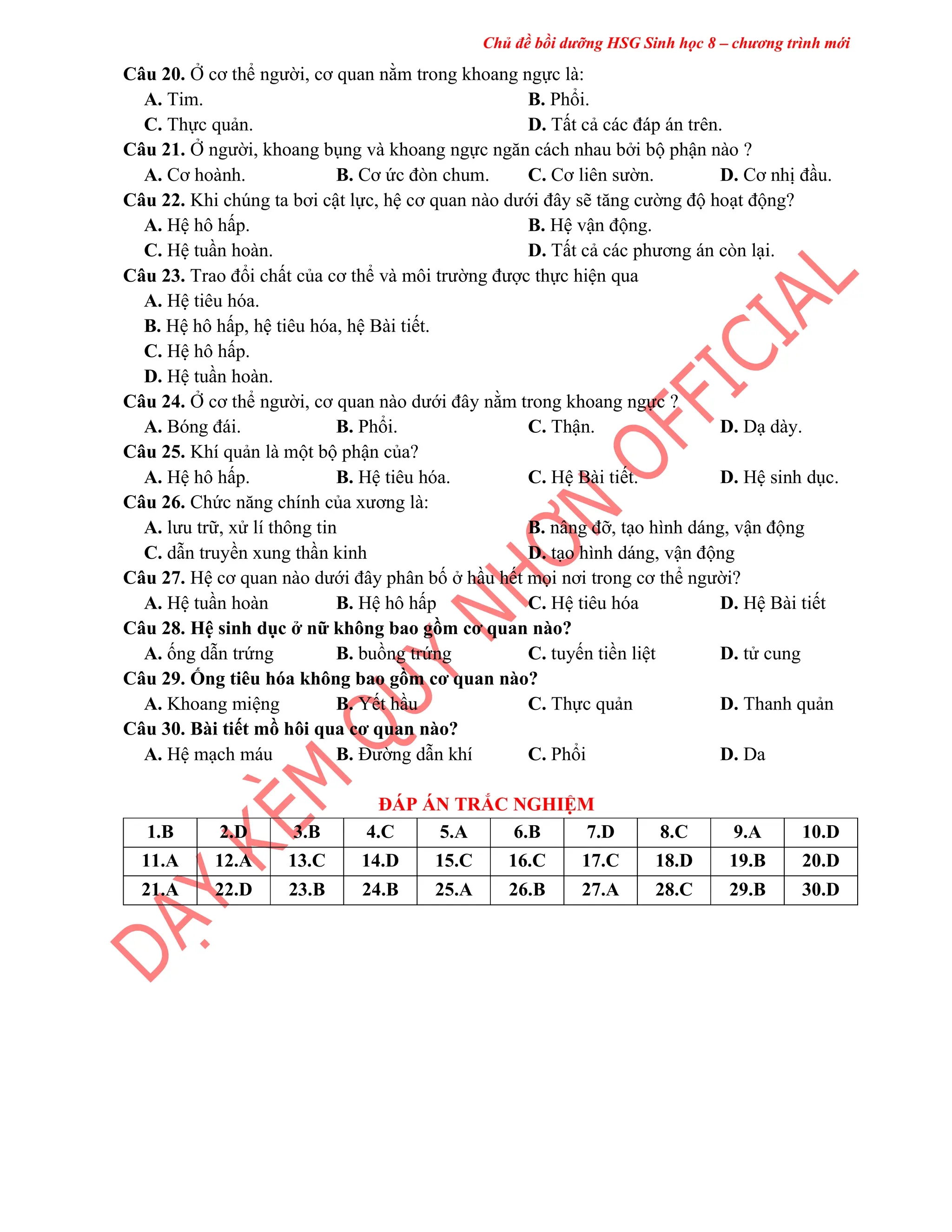 16 CHUYÊN ĐỀ BỒI DƯỠNG HỌC SINH GIỎI KHOA HỌC TỰ NHIÊN 8 CHƯƠNG TRÌNH MỚI - PHẦN SINH HỌC (CÓ ...