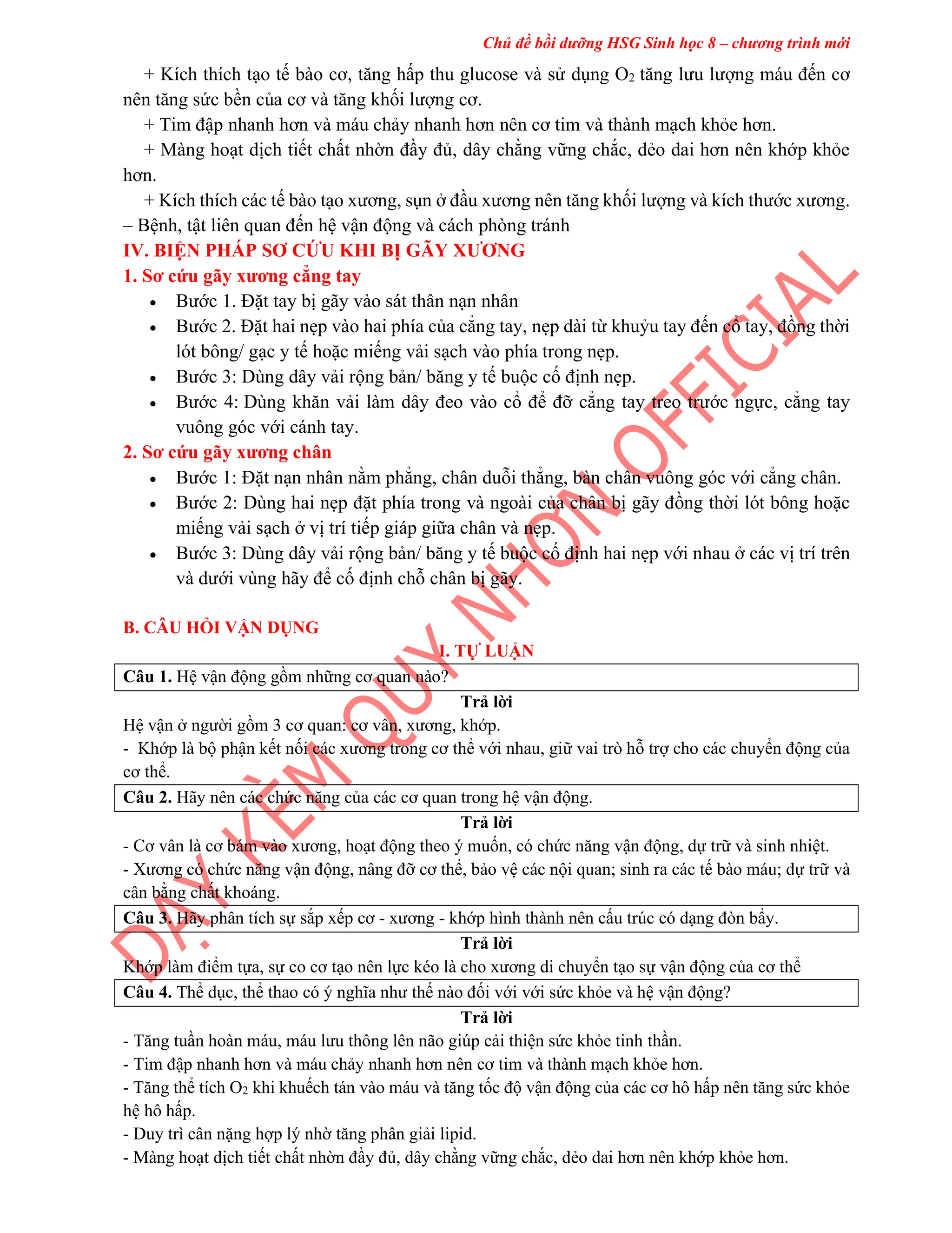 16 CHUYÊN ĐỀ BỒI DƯỠNG HỌC SINH GIỎI KHOA HỌC TỰ NHIÊN 8 CHƯƠNG TRÌNH MỚI - PHẦN SINH HỌC (CÓ ...