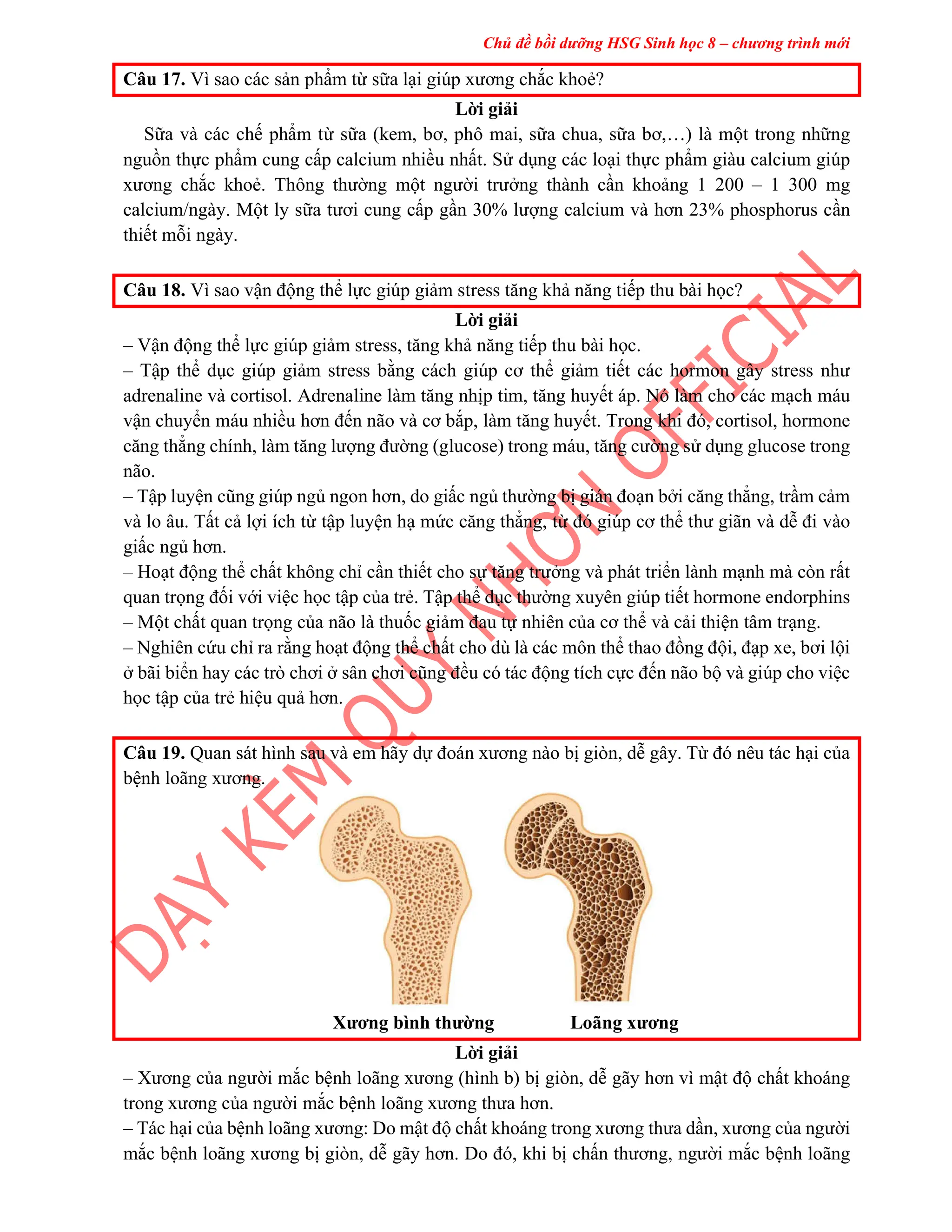 16 CHUYÊN ĐỀ BỒI DƯỠNG HỌC SINH GIỎI KHOA HỌC TỰ NHIÊN 8 CHƯƠNG TRÌNH MỚI - PHẦN SINH HỌC (CÓ ...