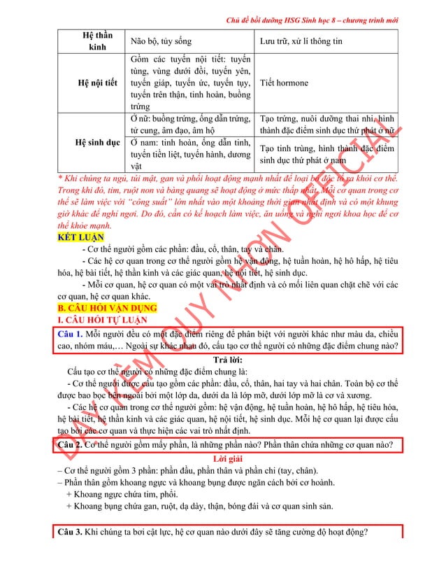 16 CHUYÊN ĐỀ BỒI DƯỠNG HỌC SINH GIỎI KHOA HỌC TỰ NHIÊN 8 CHƯƠNG TRÌNH MỚI - PHẦN SINH HỌC (CÓ ...