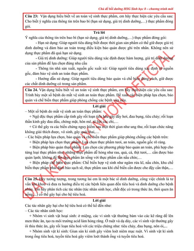 16 CHUYÊN ĐỀ BỒI DƯỠNG HỌC SINH GIỎI KHOA HỌC TỰ NHIÊN 8 CHƯƠNG TRÌNH MỚI - PHẦN SINH HỌC (CÓ ...
