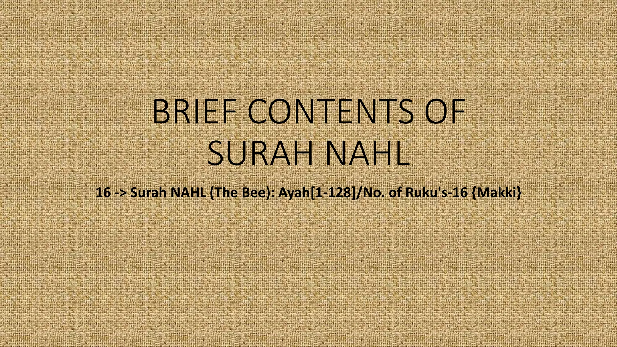 16 contents of surah nahl | PPTX