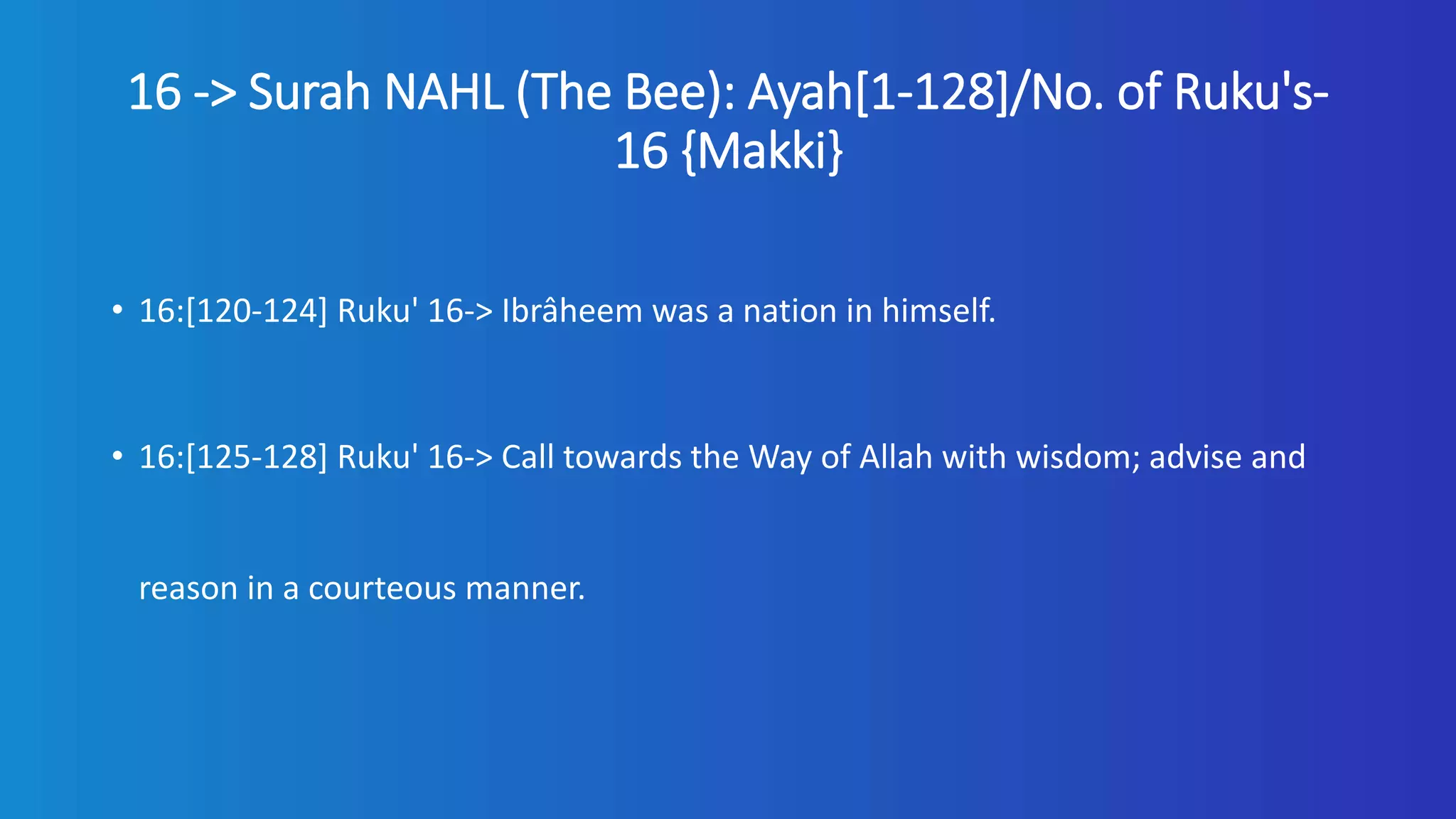 16 contents of surah nahl | PPTX