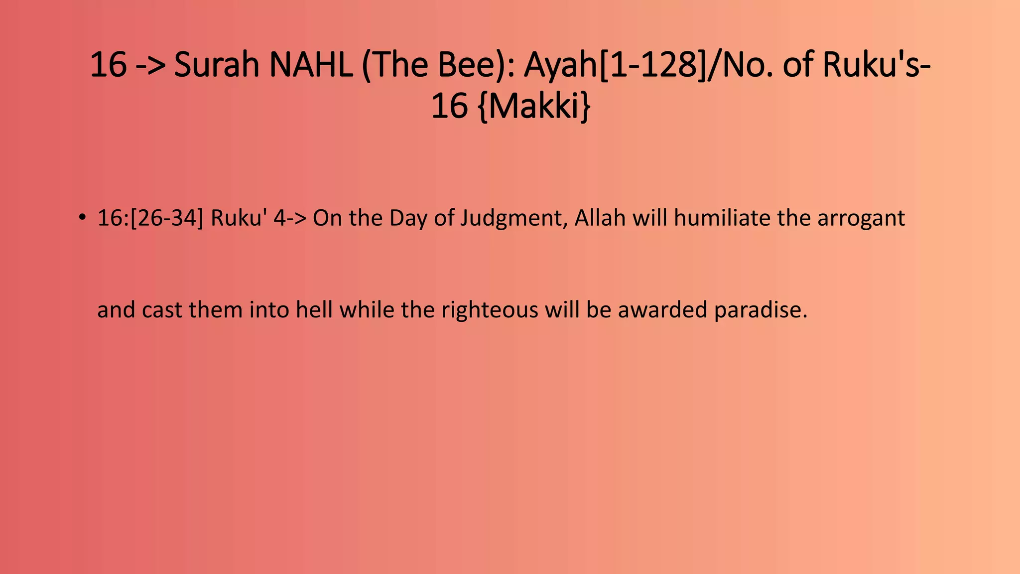 16 contents of surah nahl | PPTX