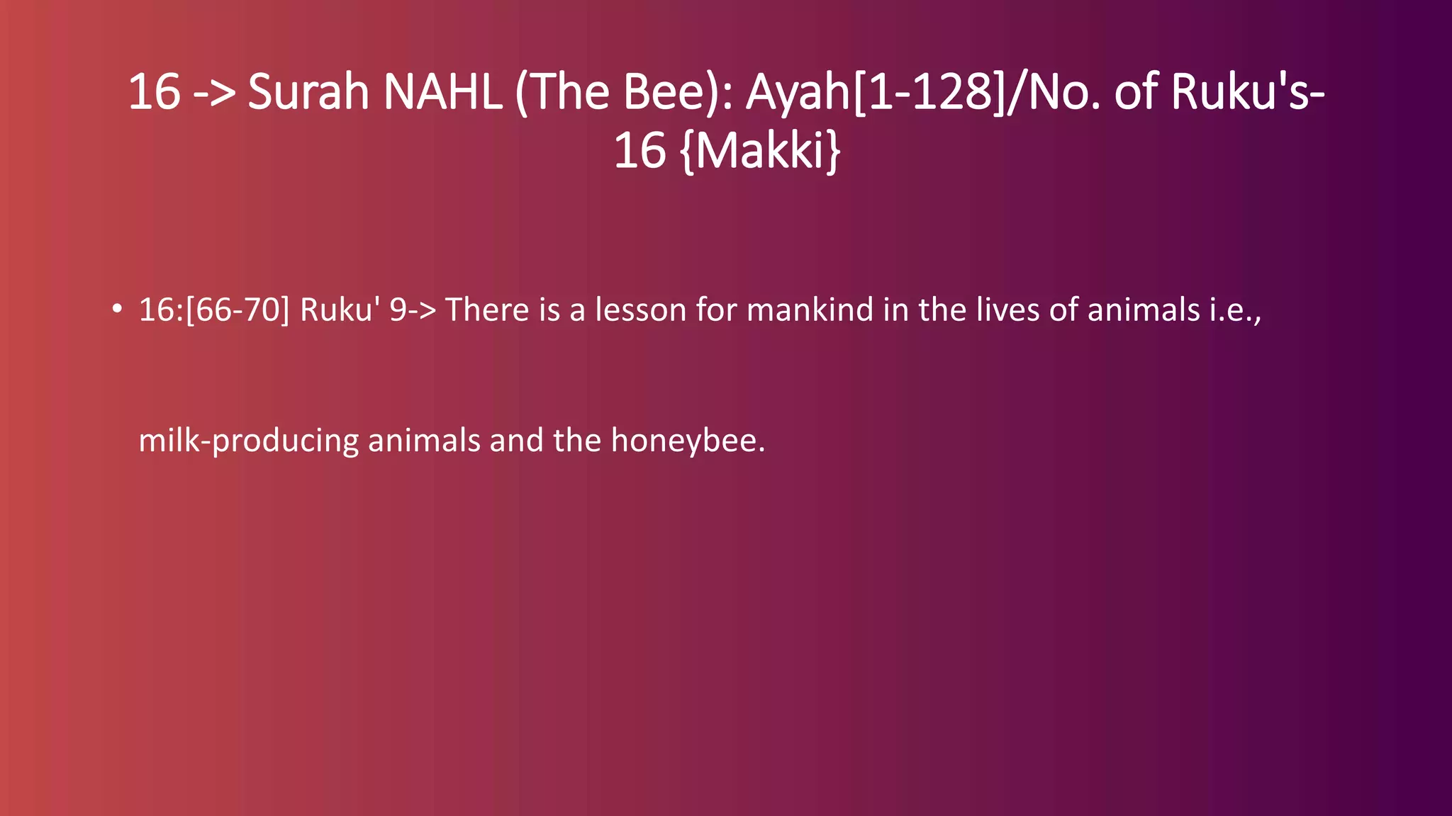 16 contents of surah nahl | PPTX