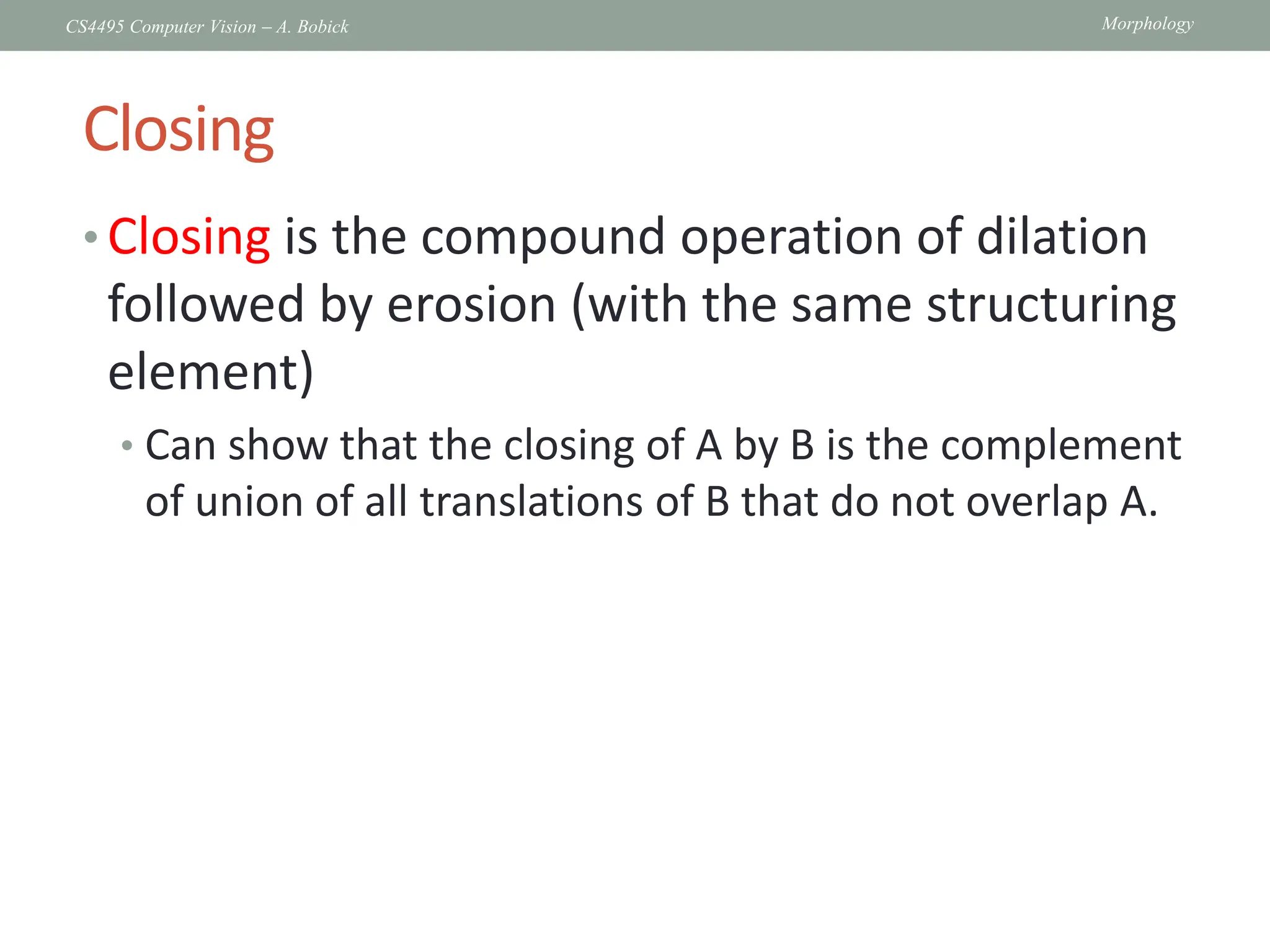 Binary images and Morphology - Computer Vision | PDF