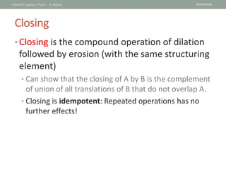 Binary images and Morphology - Computer Vision | PDF