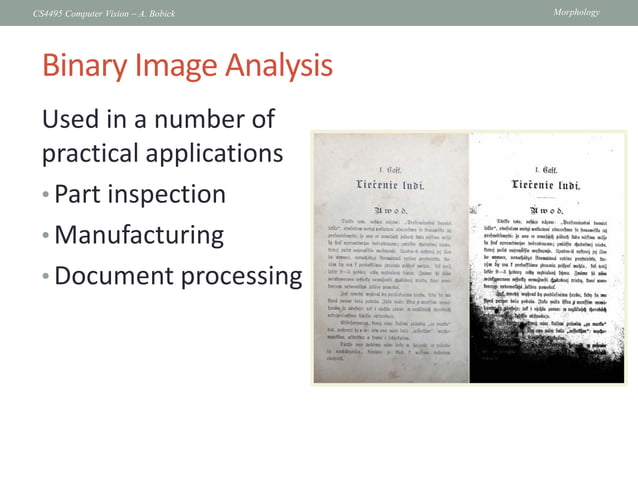 Binary images and Morphology - Computer Vision | PDF