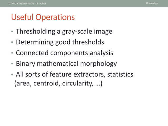 Binary images and Morphology - Computer Vision | PDF