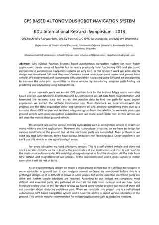 GPS Guided autonomous robot navogation system | PDF