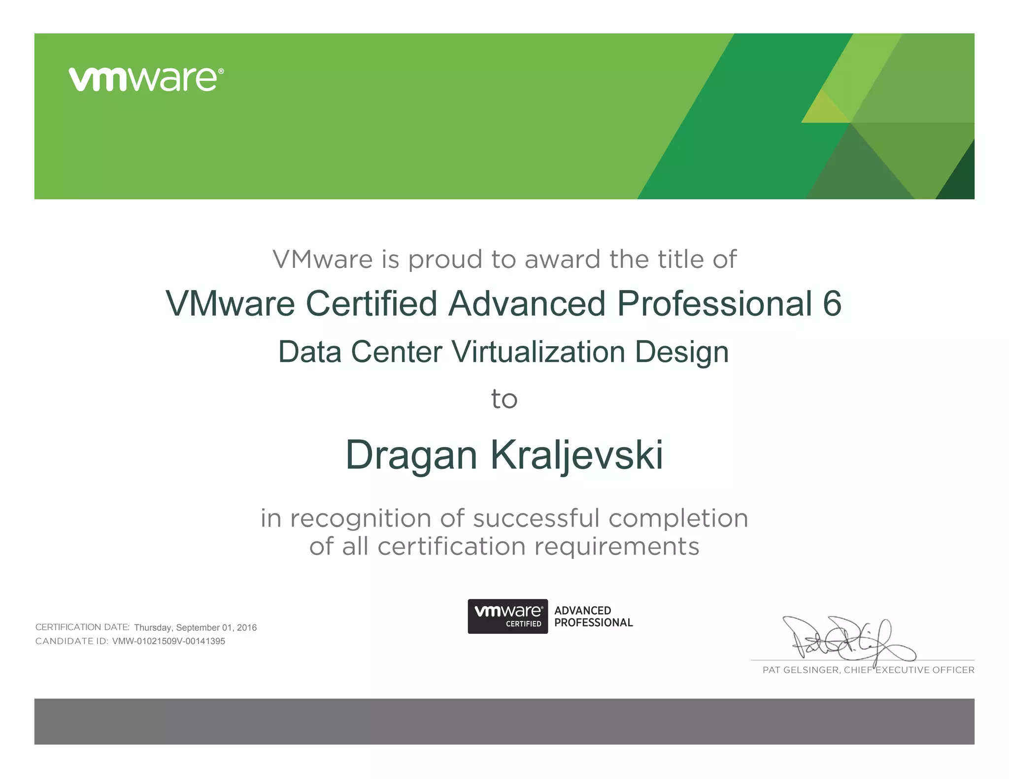 VMware Certified Advanced Professional 6 - Data Center Virtualization ...