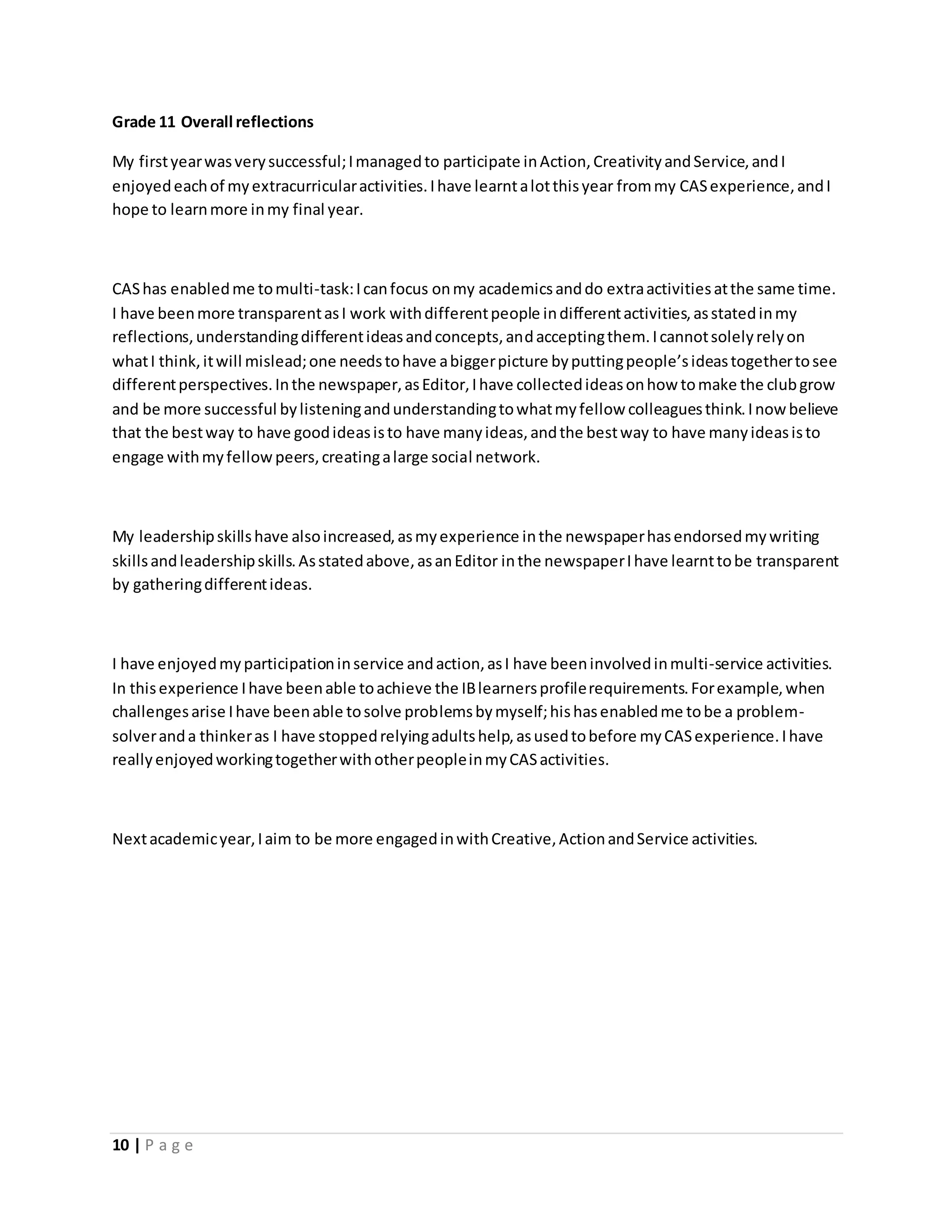 IB CAS Portfolio | DOCX