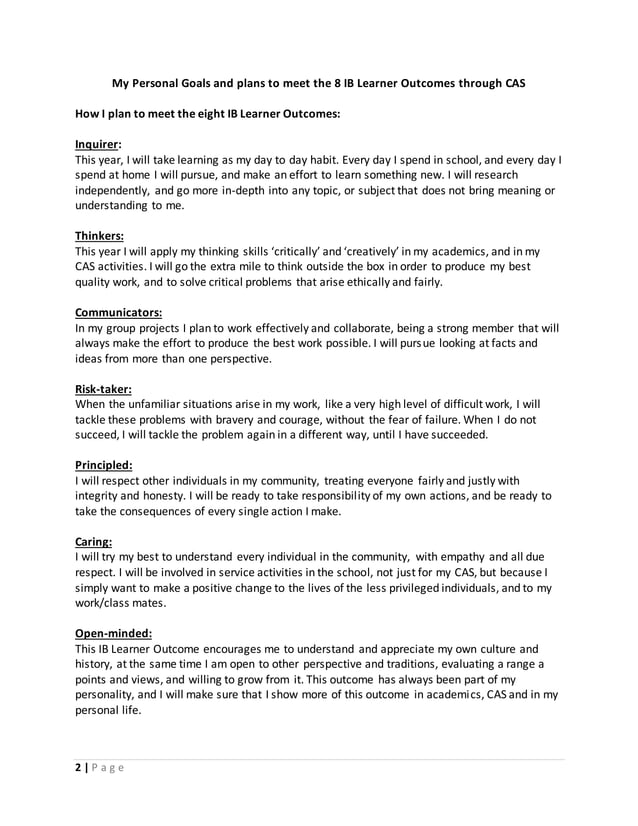 IB CAS Portfolio | DOCX | Secondary Education | Education