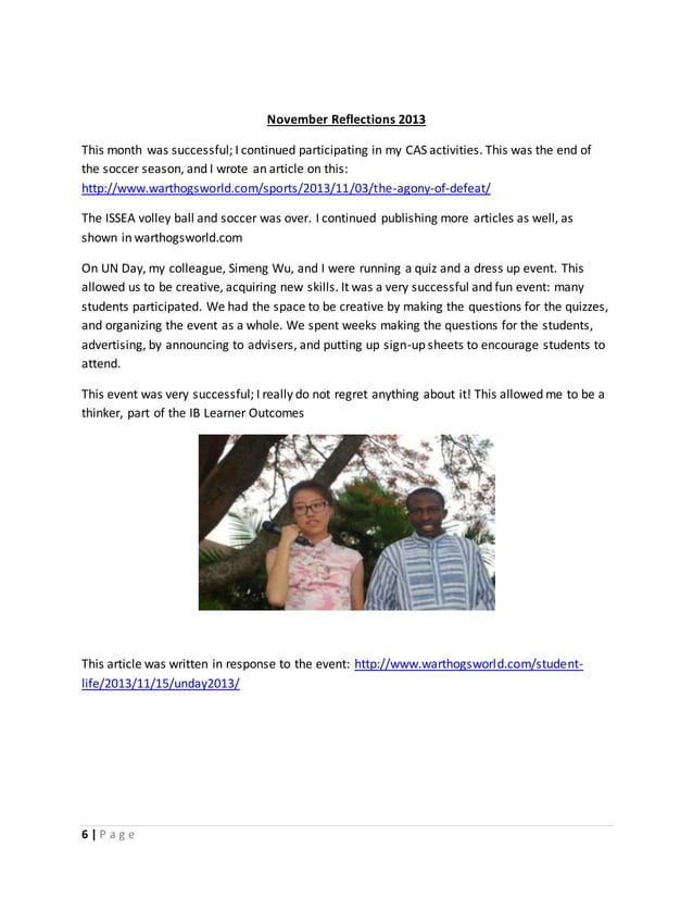 IB CAS Portfolio | PDF