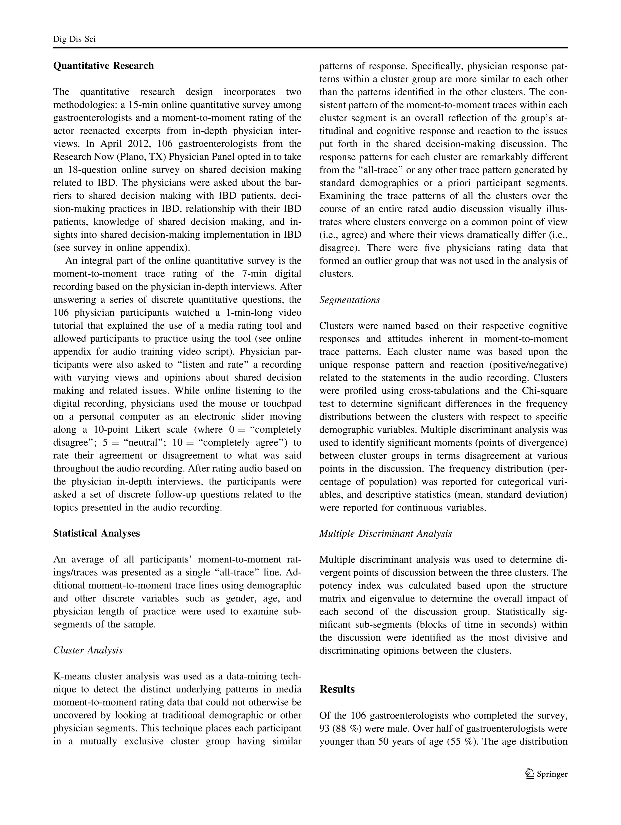 Gastroenterologists' Views of Shared Decision Making for Patients with ...
