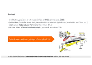 IOT SUPPORTING SERVITIZATION BY TRANSFORMING DATA INTO INFORMATION INTO ...
