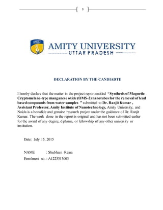 Ntcc report final report shubham | DOCX