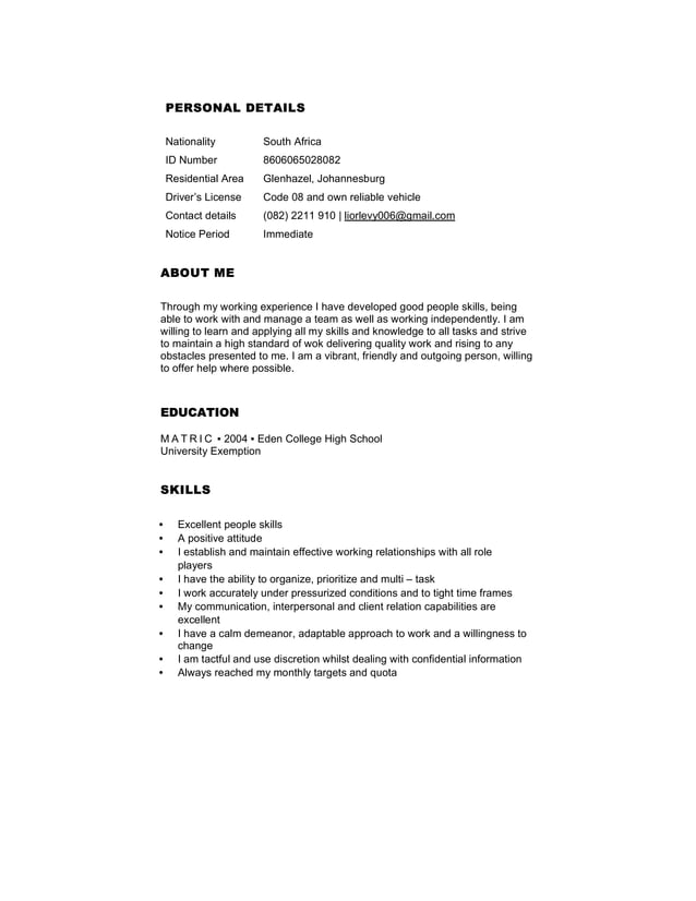 Lior Levy CV 2017 | PDF