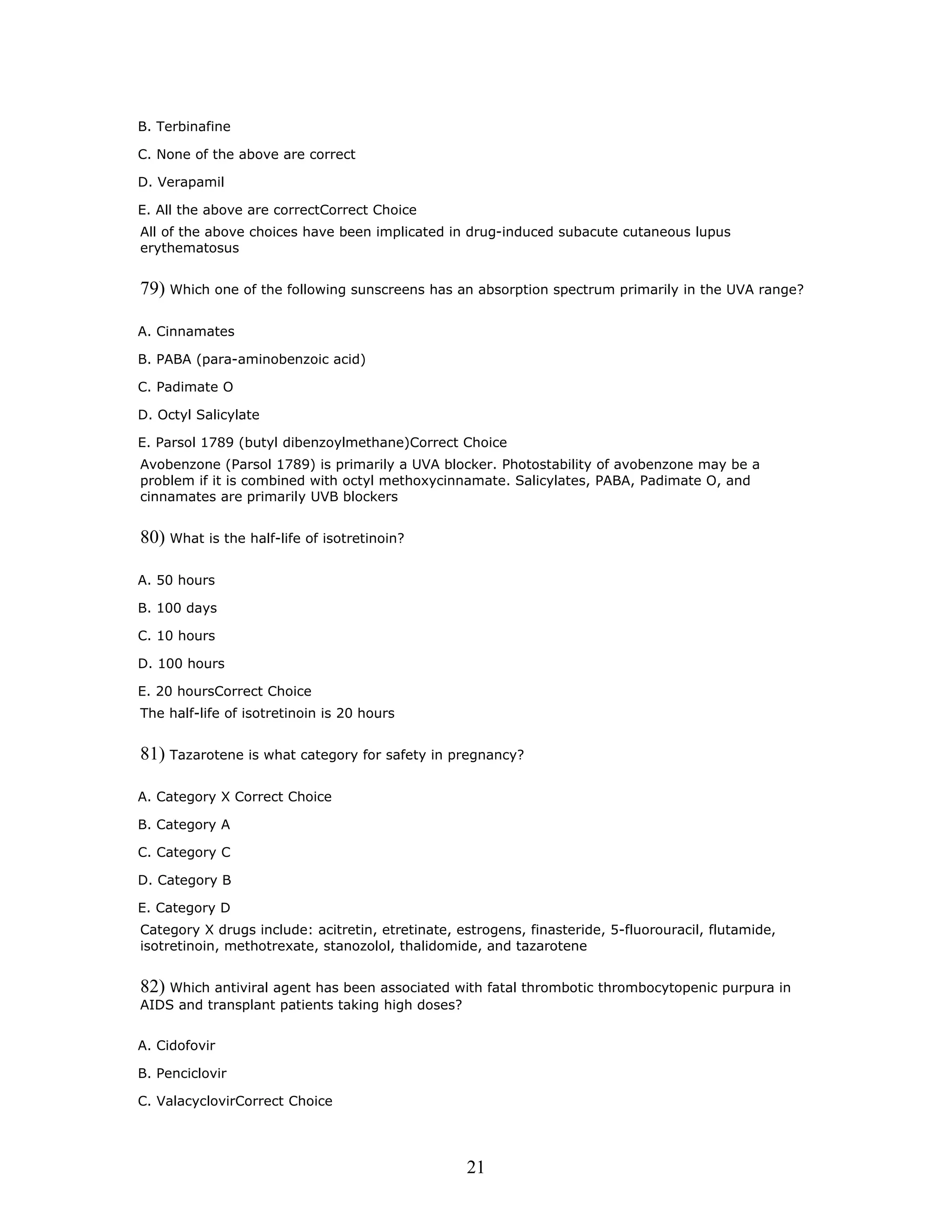 ETAS_MCQ_16 dermatological drugs | DOC