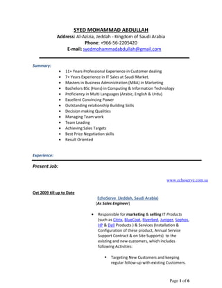 Abdullah's CV (Updated-1)REV-1 | PDF