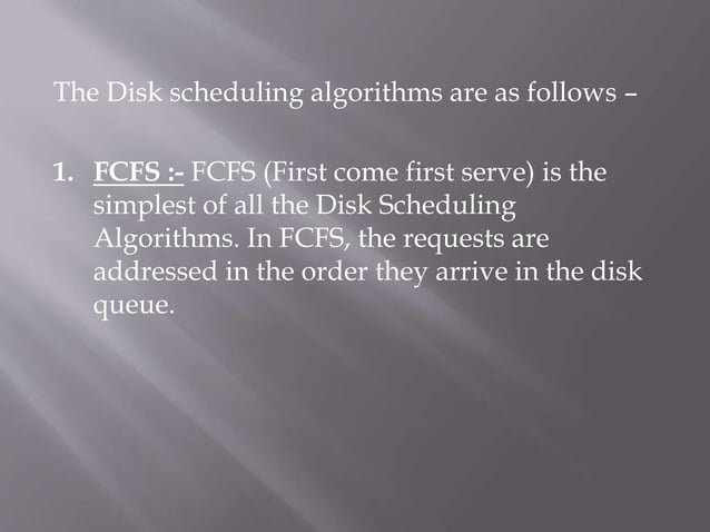 Disk Scheduling Algorithm In Operating System Pptx Operating Systems Computer Software And