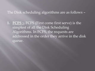 Disk Scheduling Algorithm in Operating System | PPT