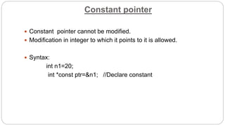 Pointer Basics,Constant Pointers & Pointer to Constant. | PPTX | Programming Languages | Computing
