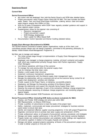Noel Goodwin CV - Senior Procurement Representative | DOCX | Business ...