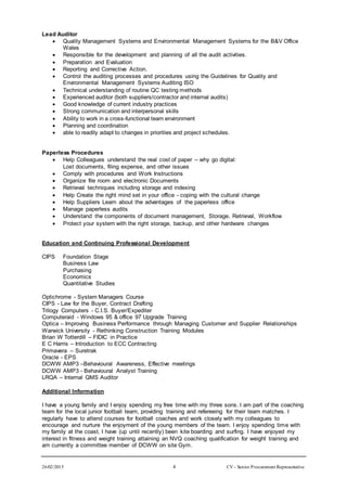 Noel Goodwin CV - Senior Procurement Representative | DOCX | Business ...