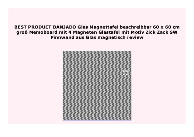 BEST SELLER BANJADO Glas Magnettafel beschreibbar 60 x 60 cm gro ...