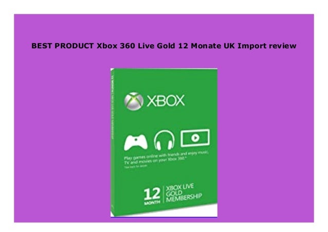 NEW Xbox 360 Live Gold 12 Monate UK Import review 294