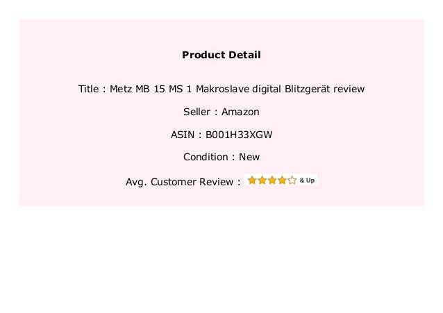 BEST BUY Metz MB 15 MS 1 Makroslave digital Blitzger t review 755
