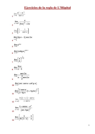 Profesor de escuela Hacer perspectiva ejercicios resueltos regla de l hopital alumno Ahorro radio
