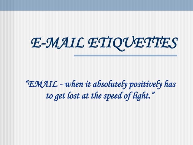 Email etiquette | PPT
