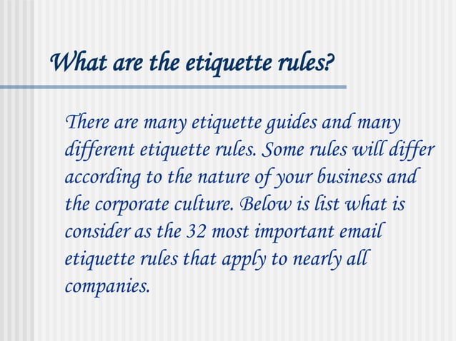Email etiquette | PPT