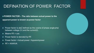 POWER FACTOR IMPROVE | PPTX