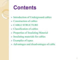 UNDERGROUND CABLE | PPTX