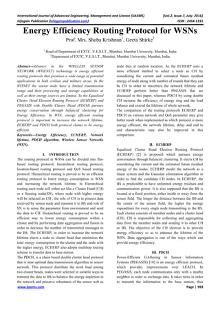 energy efficiency routing protocol for ws ns | PDF