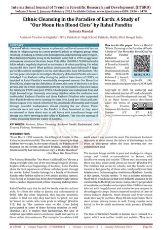 Ethnic Cleansing in the Paradise of Earth A Study of “Our Moon Has ...