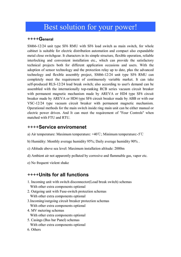 SM66-24RMU Modular Switchgear | PDF