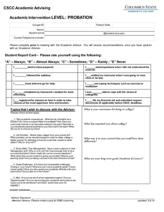 PROB - Student Self Report Form | PDF