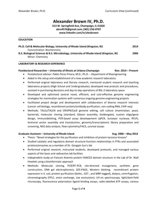 Alex Brown - CV December 2016 | PDF