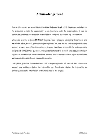 SUMMER INTERNSHIP REPORT | DOCX