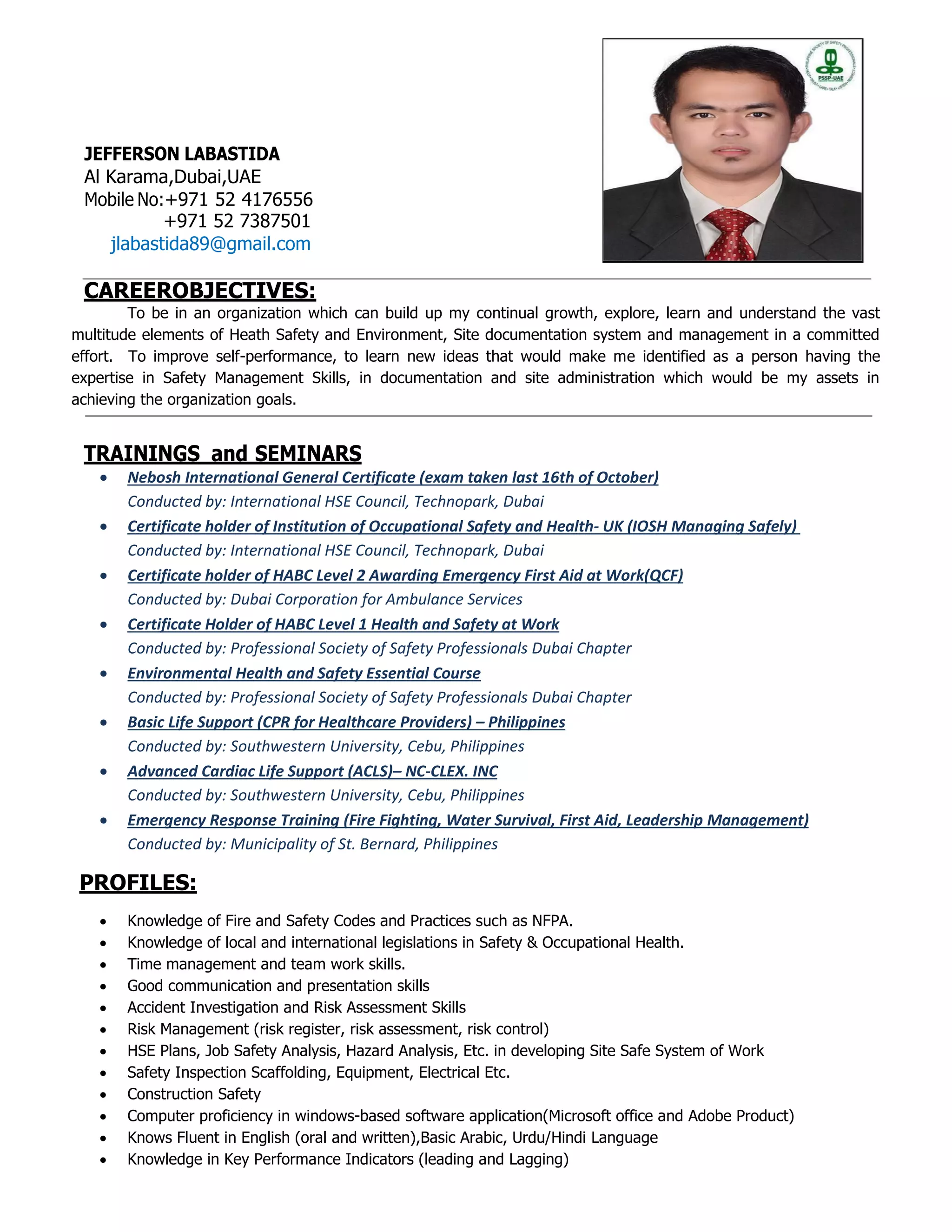 LABASTIDA SAFETY NEBOSH IOSH | PDF